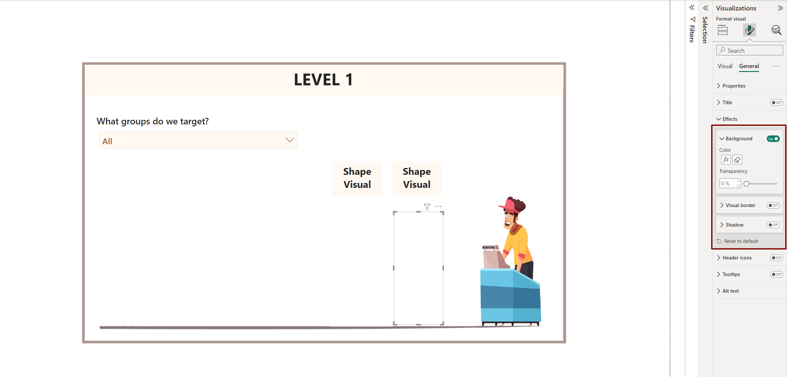 Dynamic Display in Power BI: Show/Hide Visuals with Slicer Selection